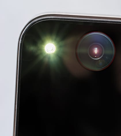 Close-up of the back of a smartphone taking a selfie - Today's General ...